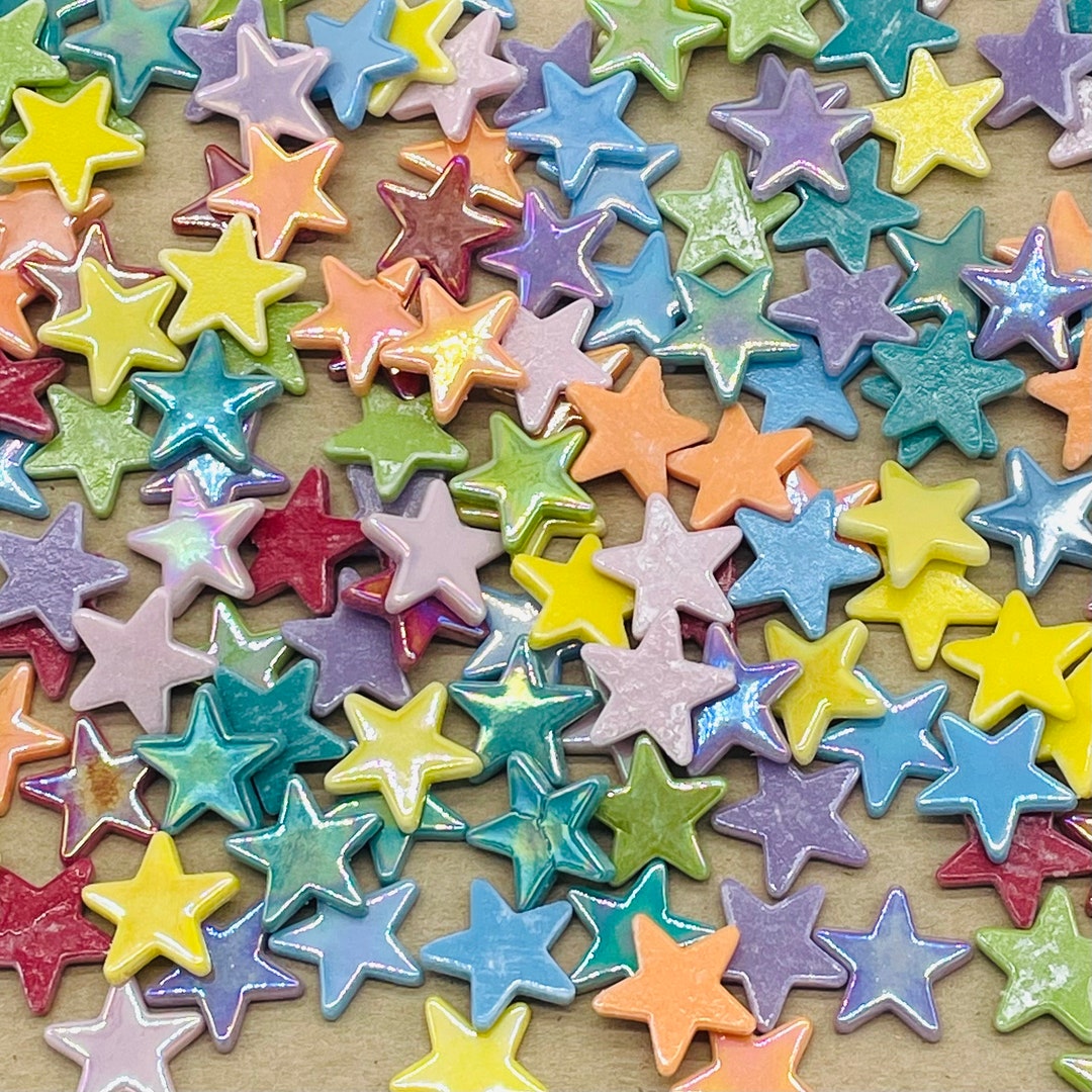 24 Iridescent Ceramic Star Tiles - Etsy
