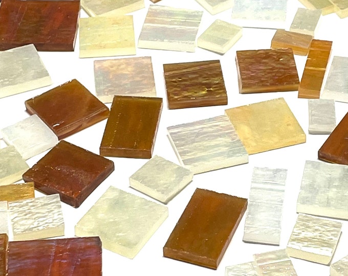 Tan Iridescent Stained Glass Mosaic Tile Mix - Etsy