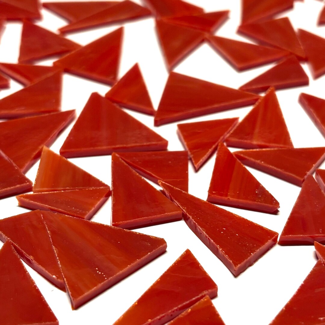 Opaque Orange Stained Glass Mosaic Triangles - Etsy