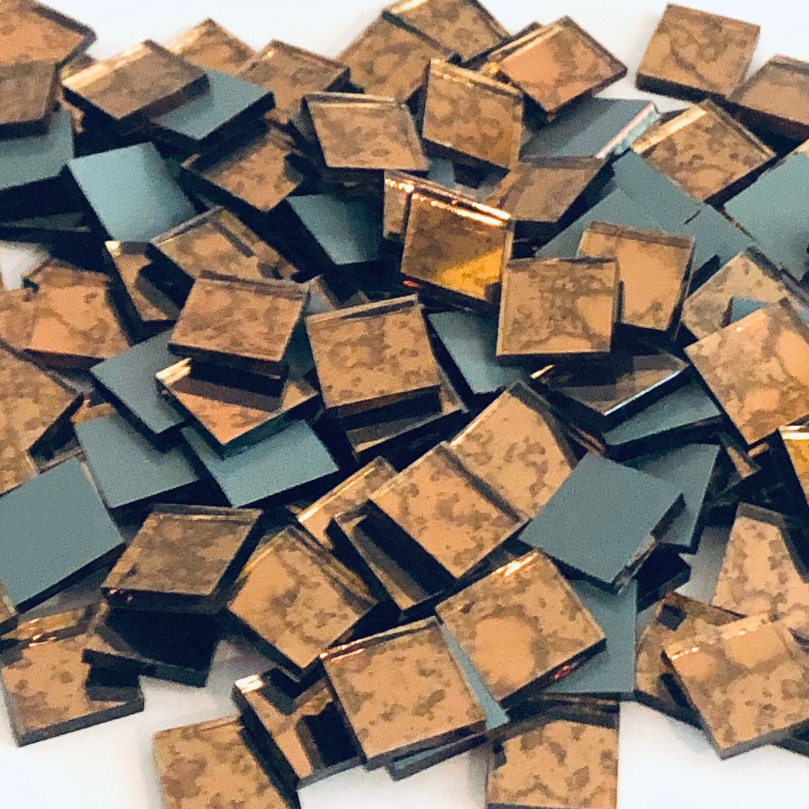 3/4" Copper Mirror Glass Mosaic Tiles - Etsy