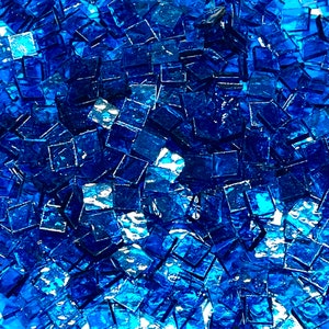 3/8 Transparent Blue Stained Glass Mosaic Tiles - Etsy