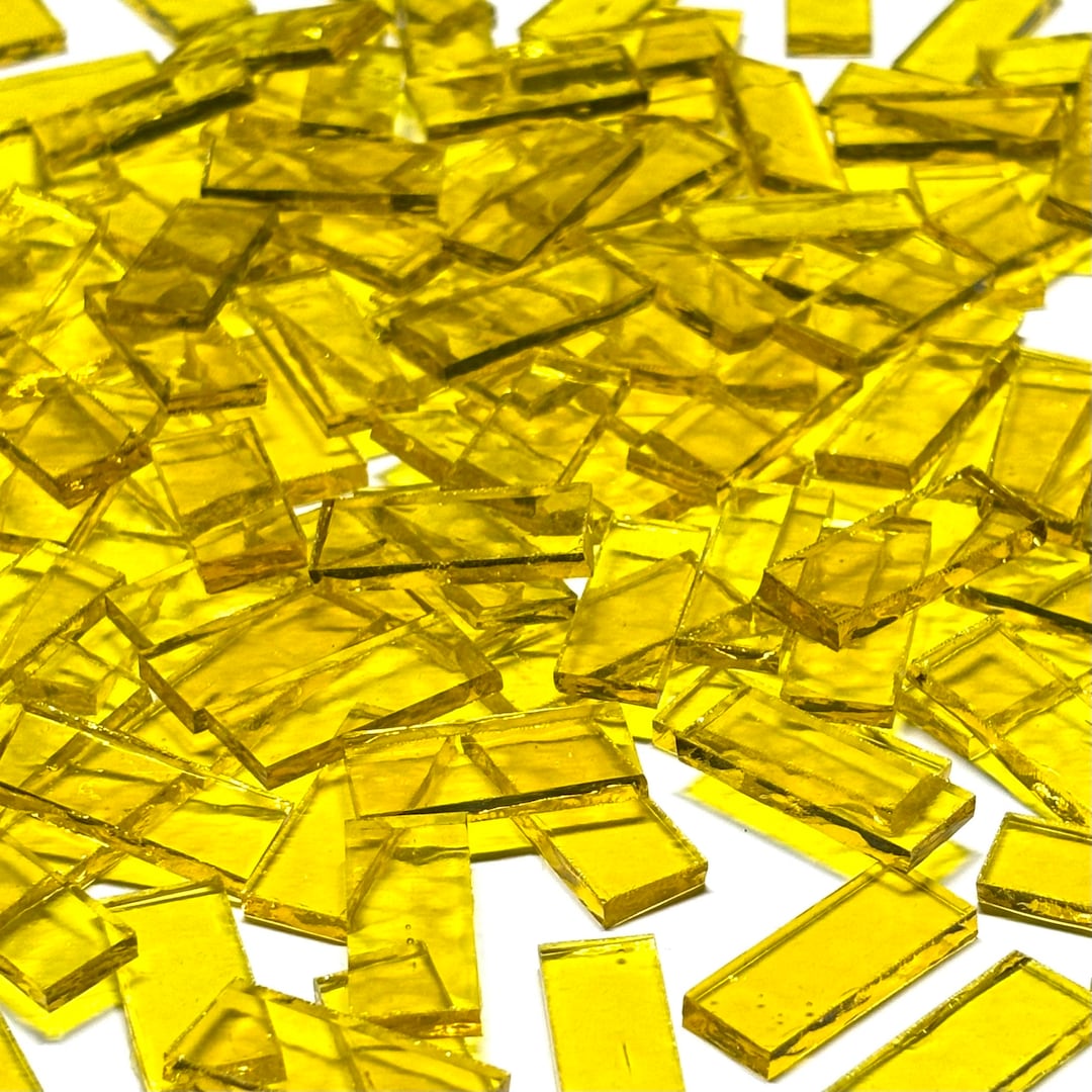 Large Transparent Yellow Stained Glass Mosaic Tile Border Pieces - Etsy