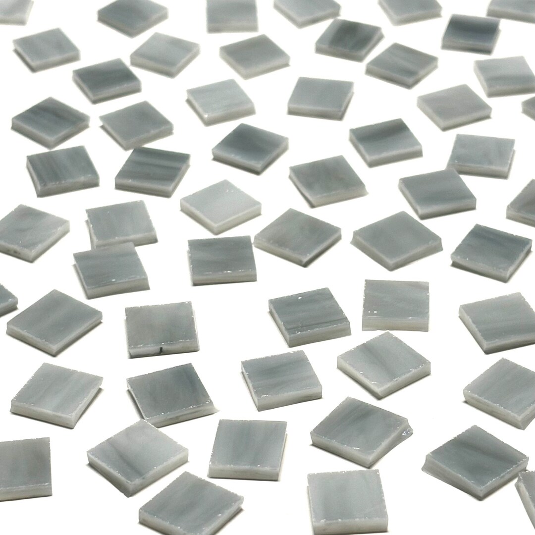 1/2" Opaque Gray Stained Glass Mosaic Tiles - Etsy