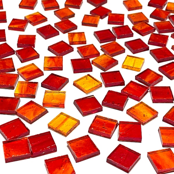 Red Glass Tiles - Etsy