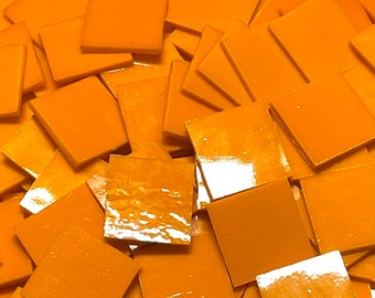 3/8" Opaque Orange Stained Glass Mosaic Tiles - Etsy