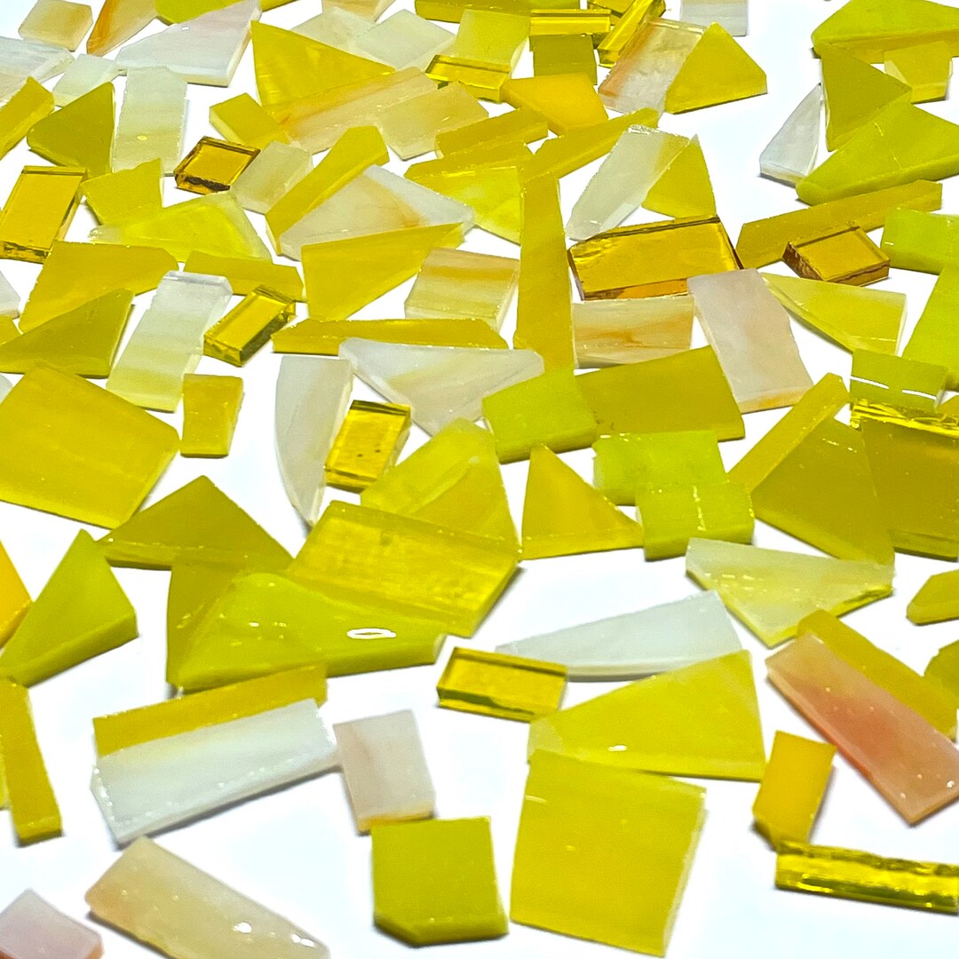 Yellow Stained Glass Mosaic Tile Mix - Etsy