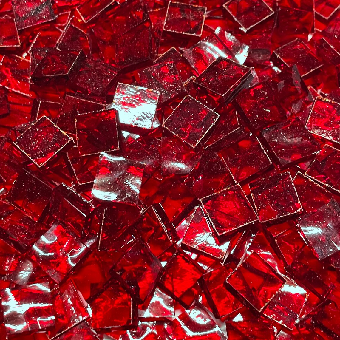 3/8 Transparent Red Stained Glass Mosaic Tiles - Etsy