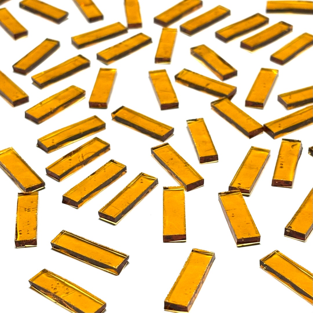Transparent Amber Stained Glass Mosaic Tile Border Pieces - Etsy