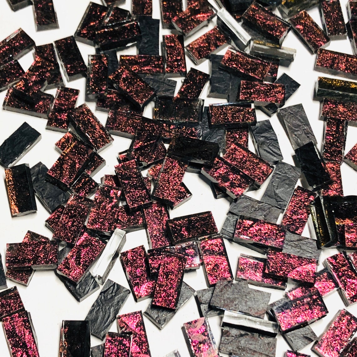 Small Magenta Sparkle Van Gogh Stained Glass Mosaic Tile | Etsy