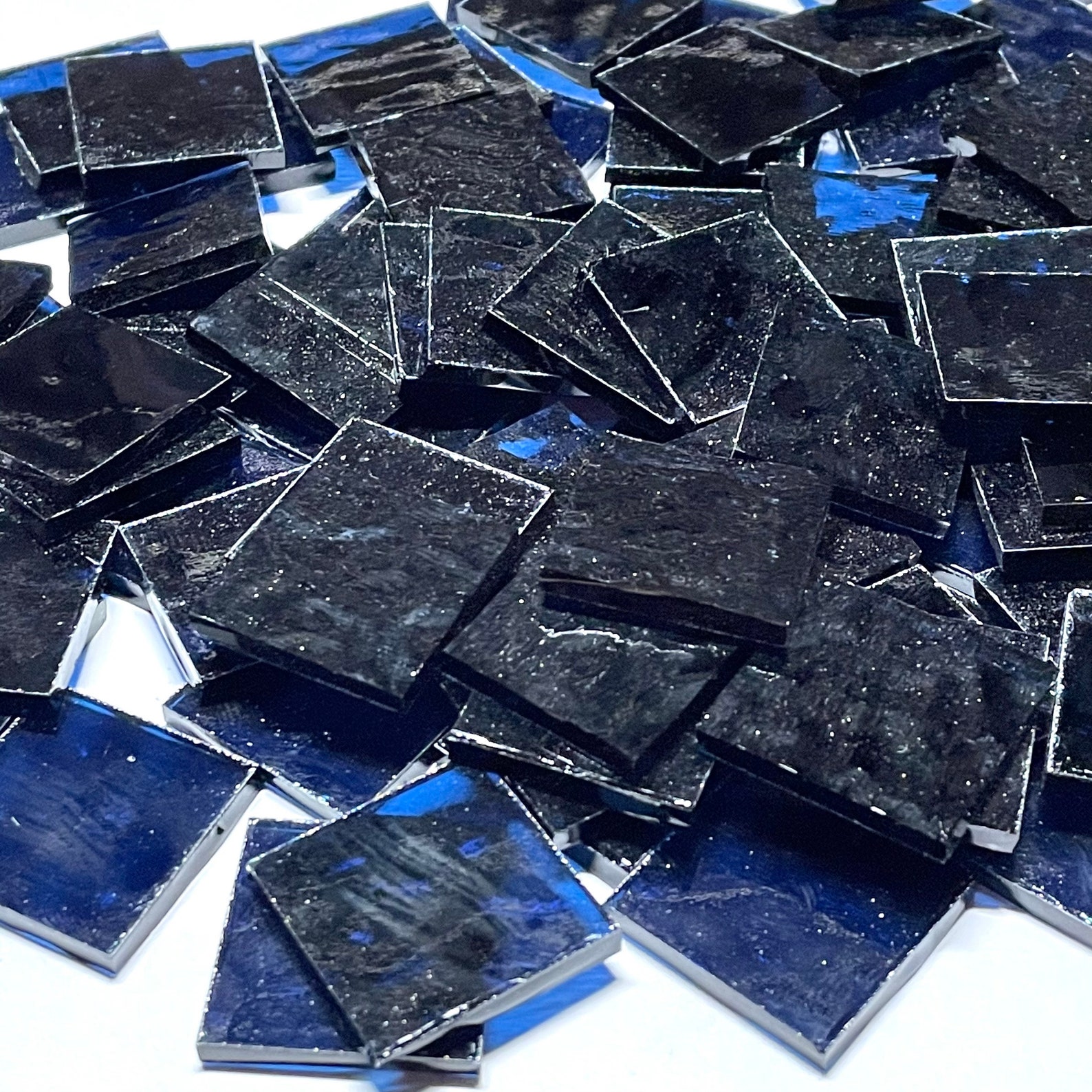 1 Transparent Blue Stained Glass Mosaic Tiles | Etsy