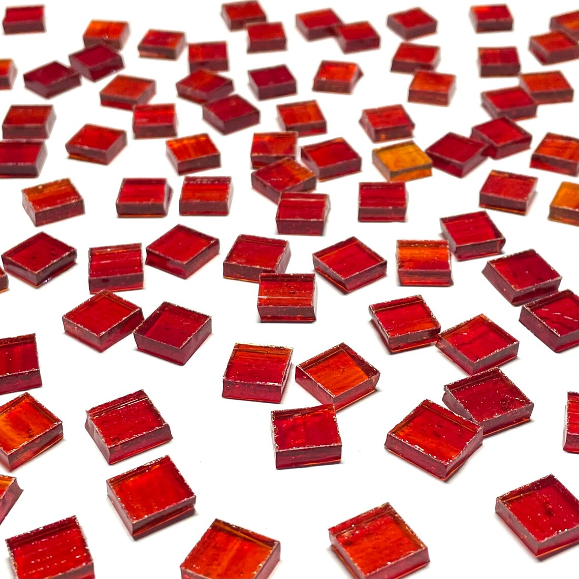 3/8 Transparent Red Stained Glass Mosaic Tiles | Etsy