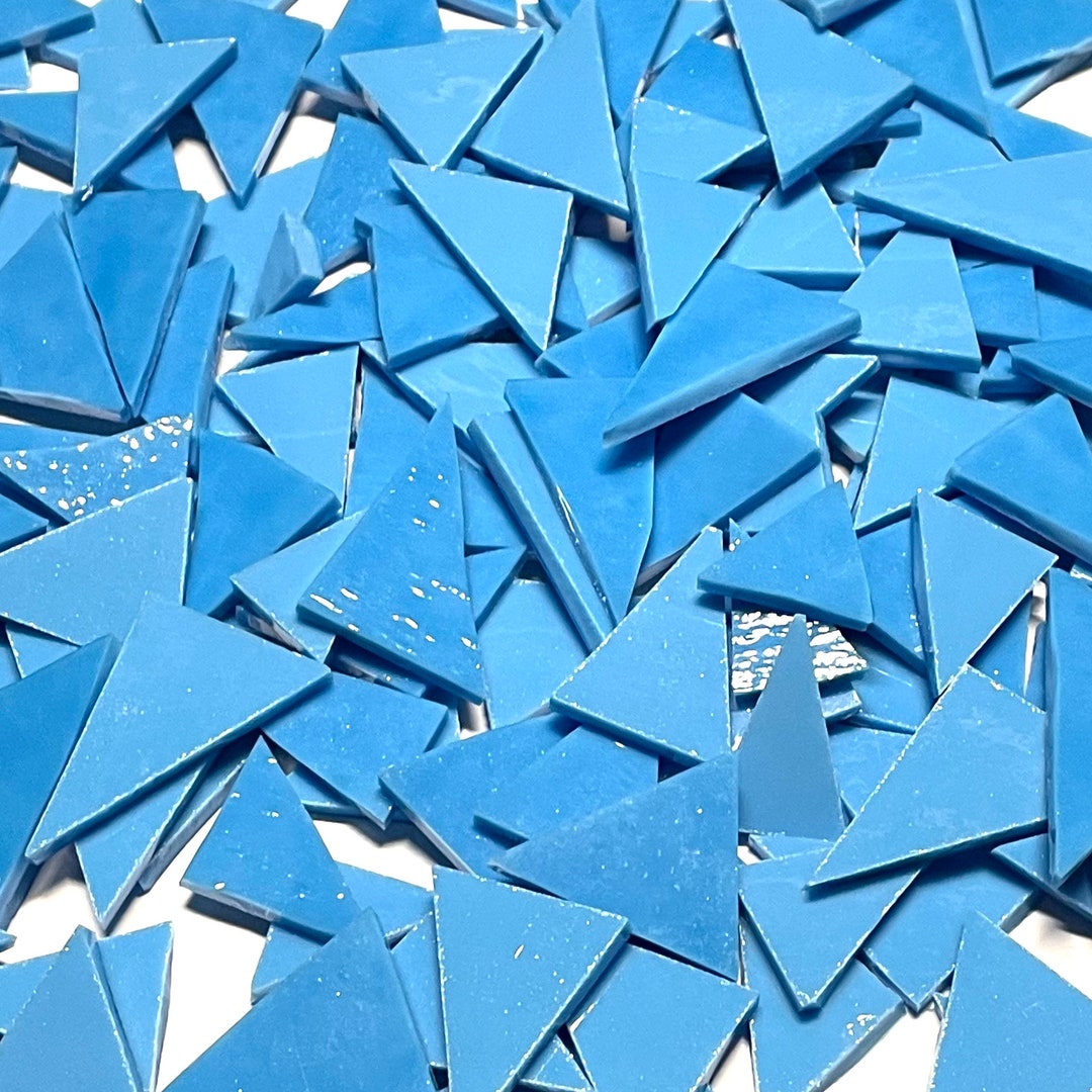 Blue Stained Glass Mosaic Triangles - Etsy