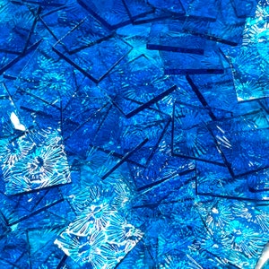 1" Transparent Blue Stained Glass Mosaic Tiles - Etsy