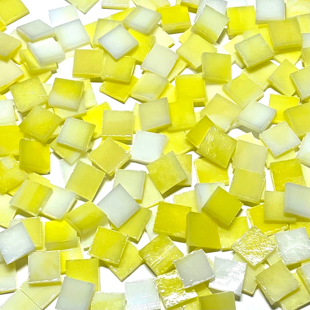 1/2" Opaque Yellow Stained Glass Mosaic Tiles - Etsy