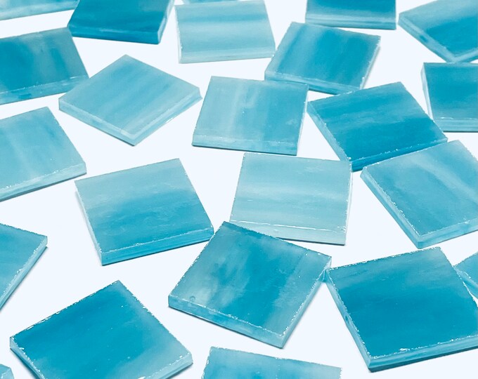 1 Opaque Blue Stained Glass Mosaic Tiles - Etsy