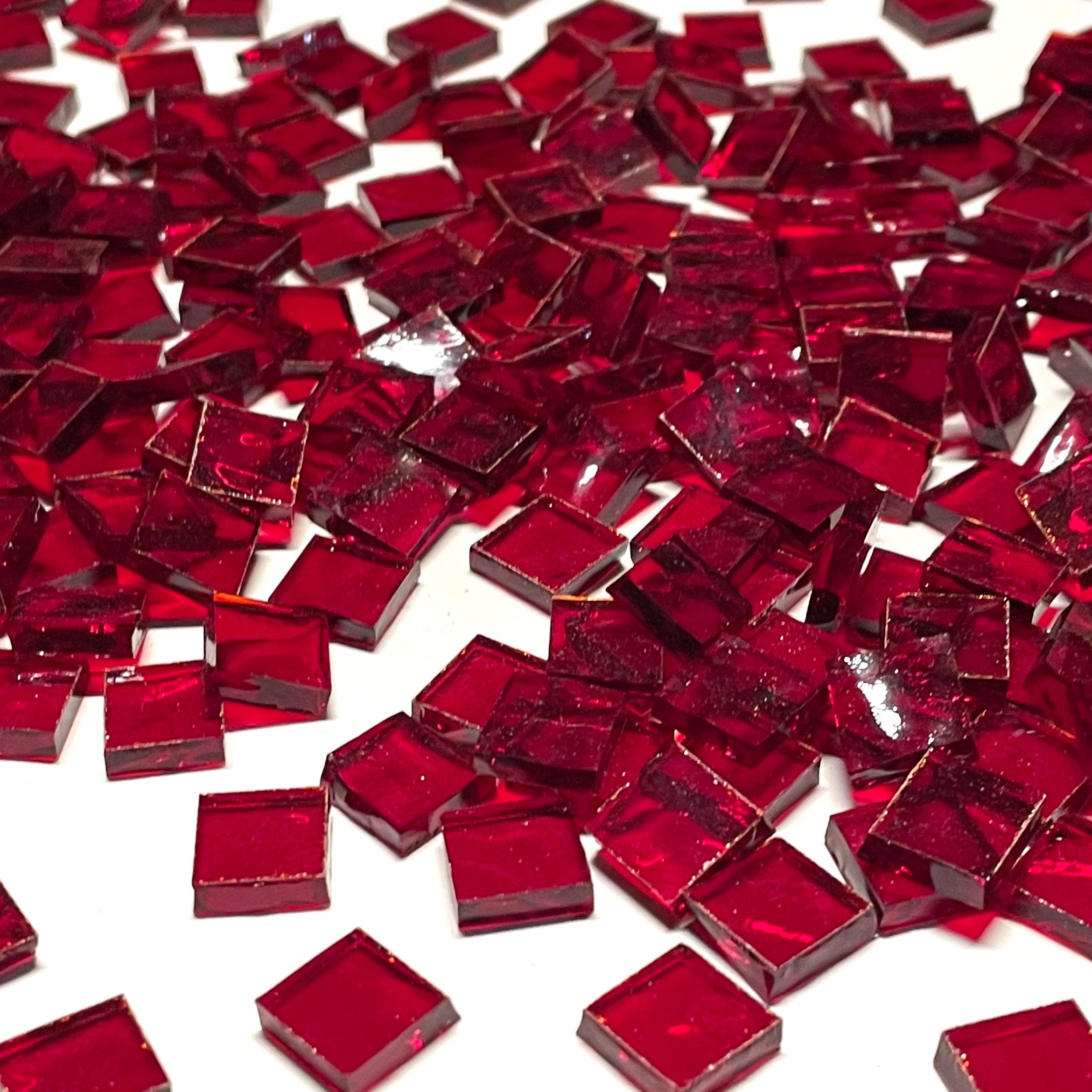 3/8 Transparent Red Stained Glass Mosaic Tiles - Etsy