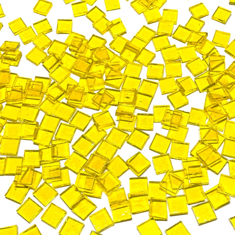 3/8 Transparent Yellow Stained Glass Mosaic Tiles - Etsy