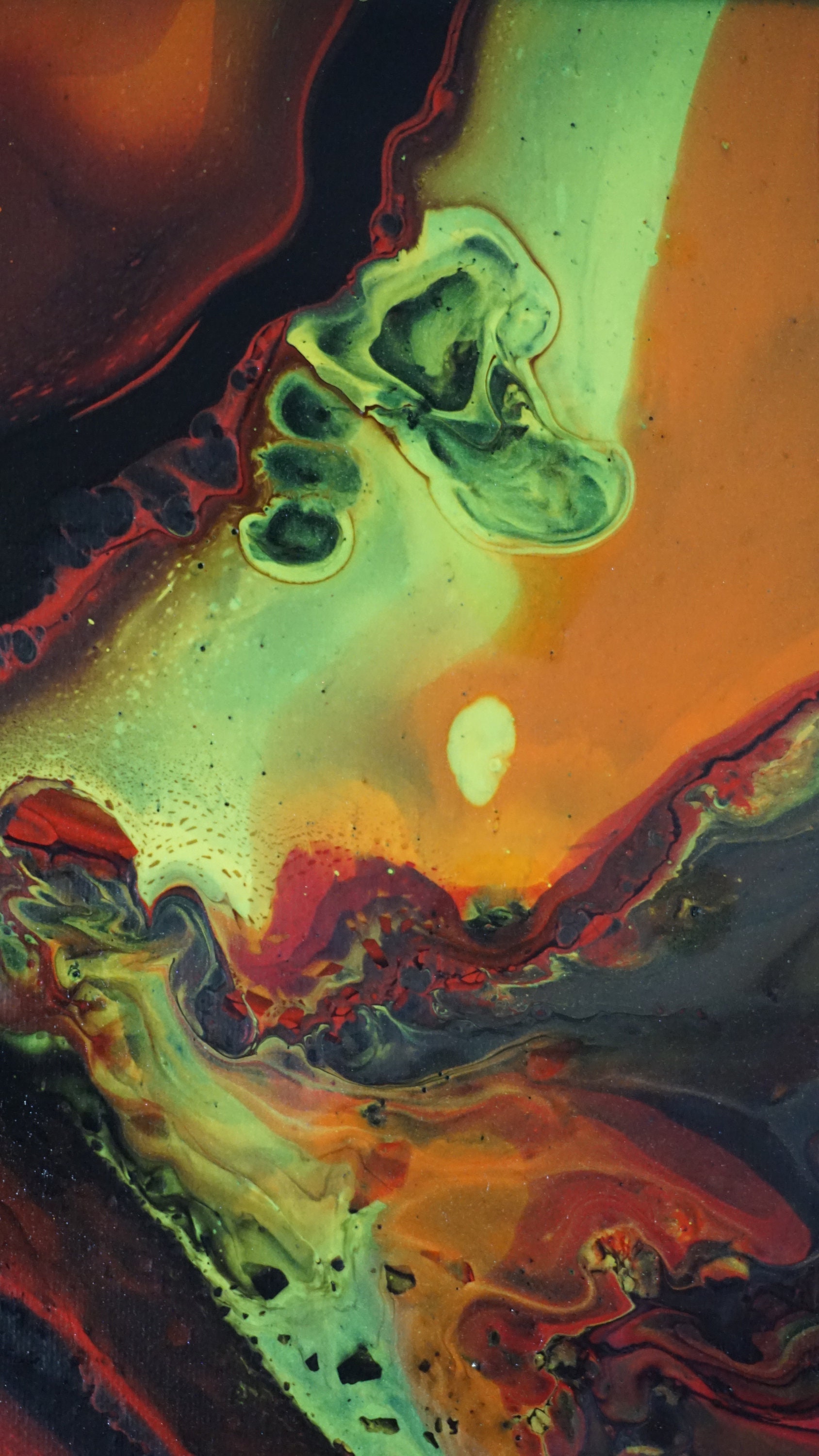 Original Red, Orange, Yellow and Black Abstract Set Abstract Wall Art ...