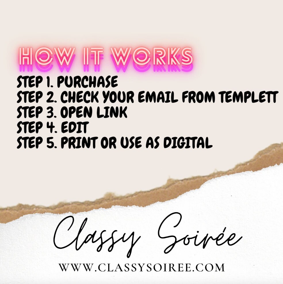 Menu Event Menu Classy Menu Let's Eat Classy Soirée PRINT AT HOME ...