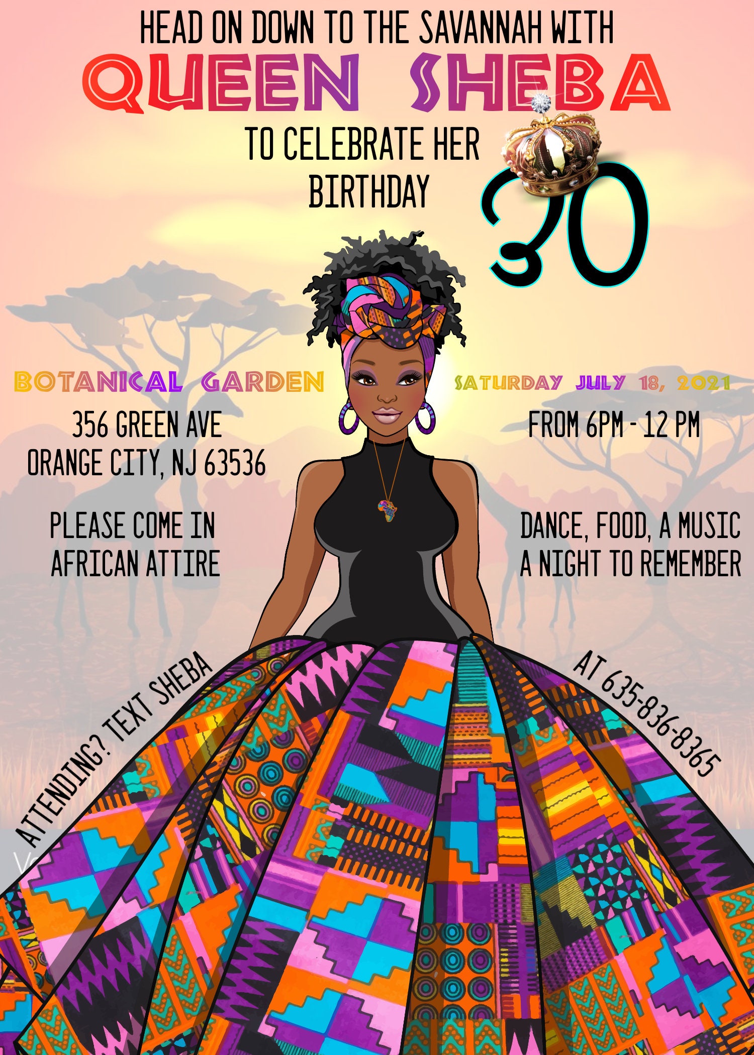 African Themed Invitations