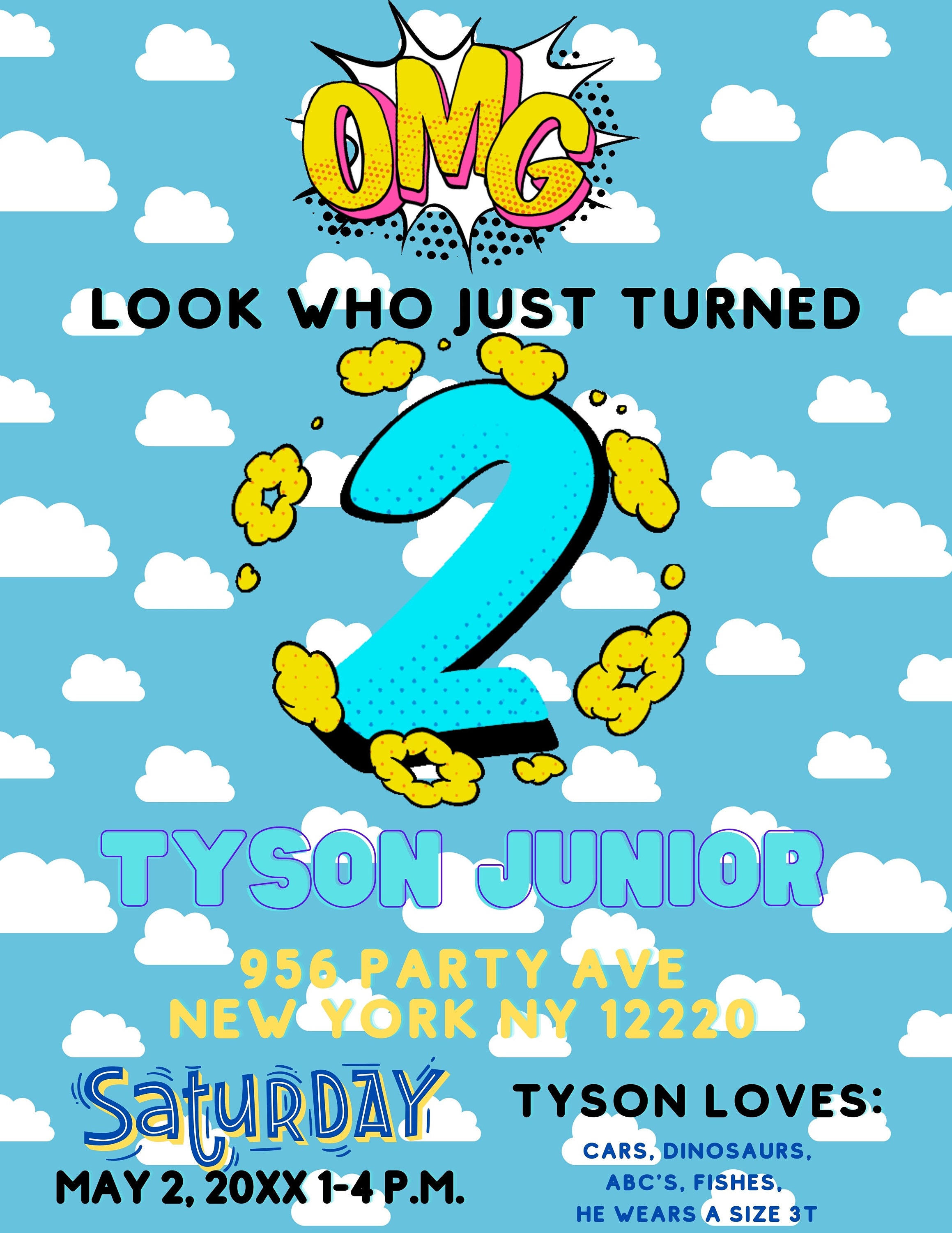 Two-year Invitation | Happy Birthday | EDIT WITH CANVA | Birthday ...