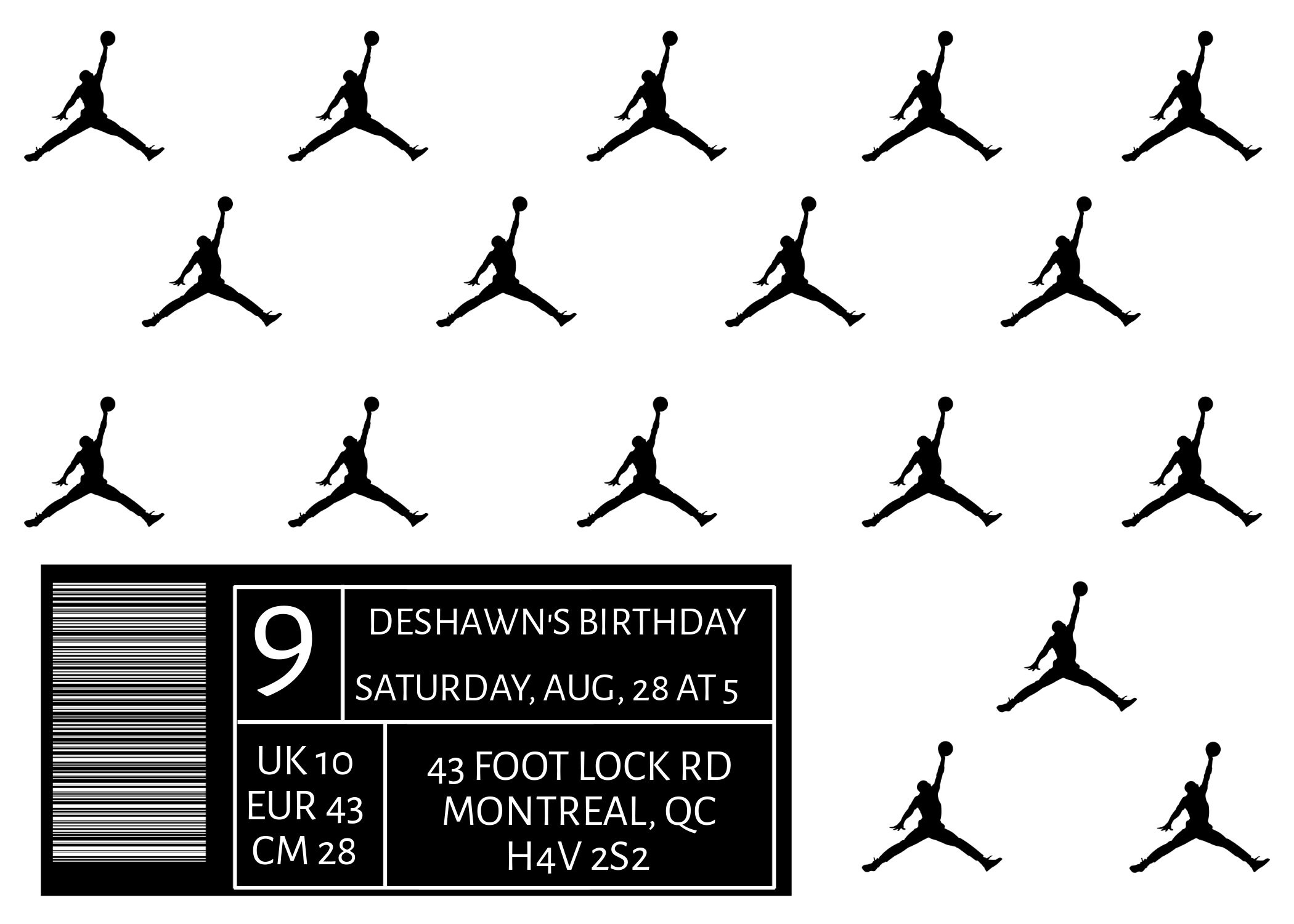 PRINT AT HOME Birthday Party Invitation Jordan's Invitation Birthday ...