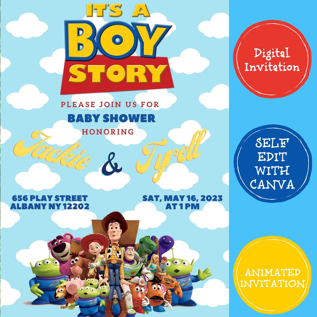 Boy Story | Animated Invitation | Baby Shower Invitation | It's a Boy ...