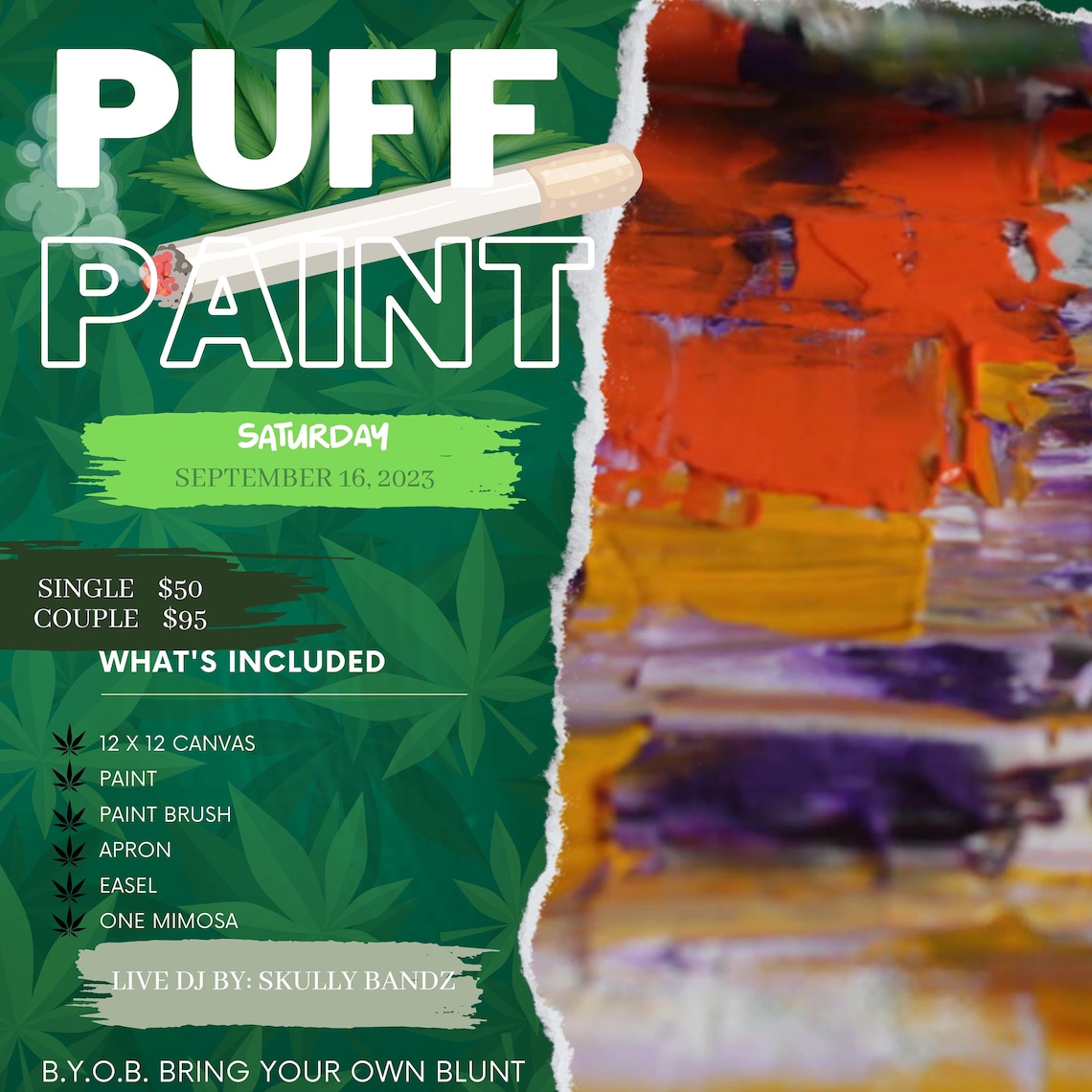 Puff and PAINT SIP and Paint Paint With a Twist Canva Digital ...
