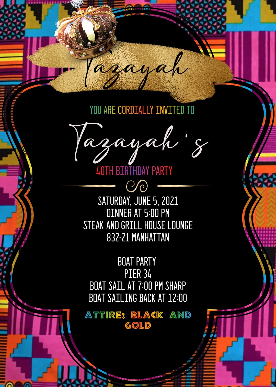 PRINT AT HOME Birthday Party Turn up African Theme - Etsy