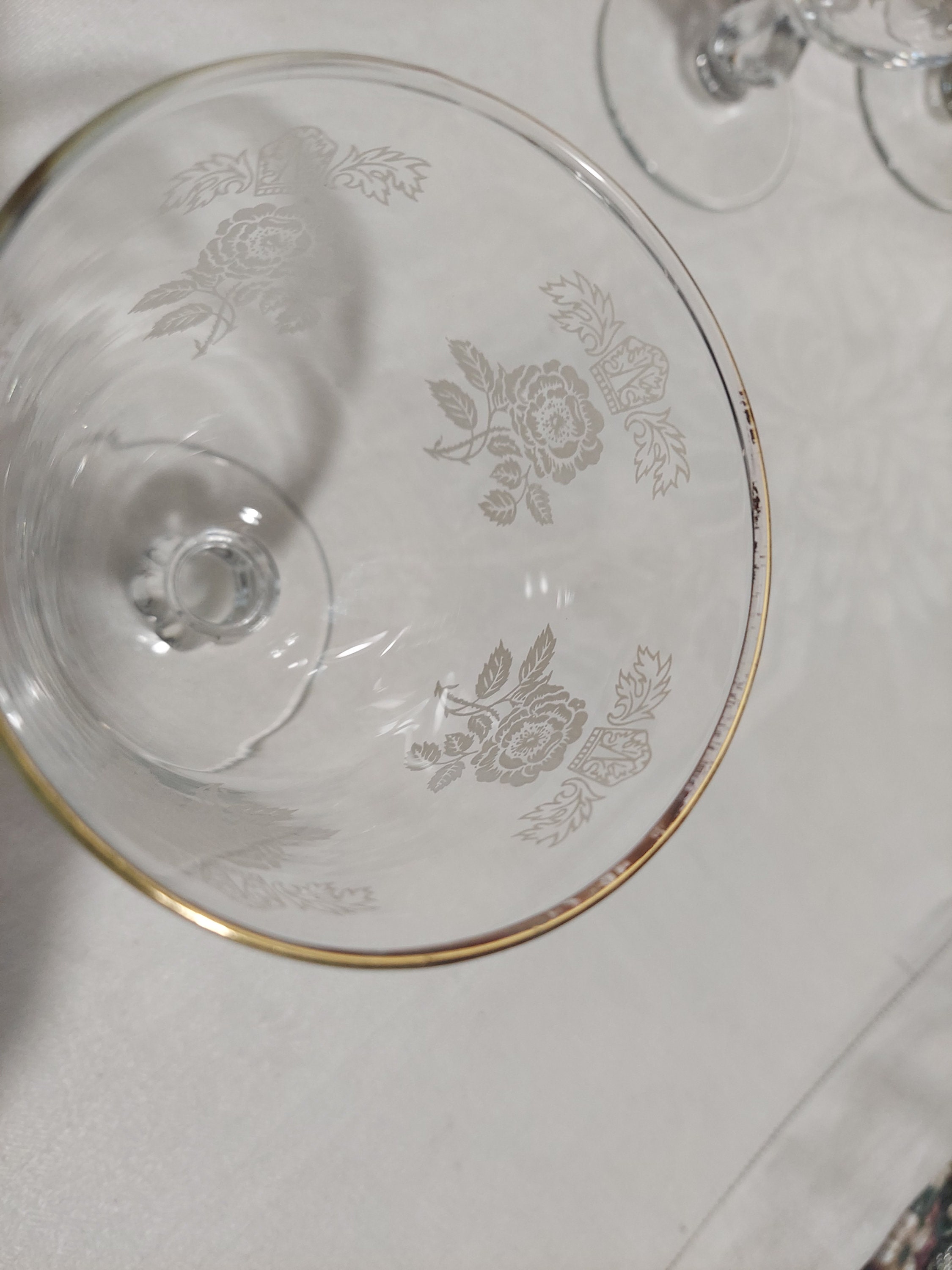 Set of 8 LIBBEY Roses Stemware Gold-trimmed, - Etsy