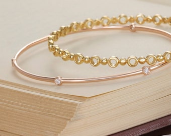 Bezel Set Bracelet - Etsy