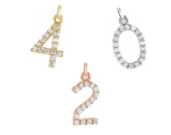 Diamond Number Pendant - Etsy