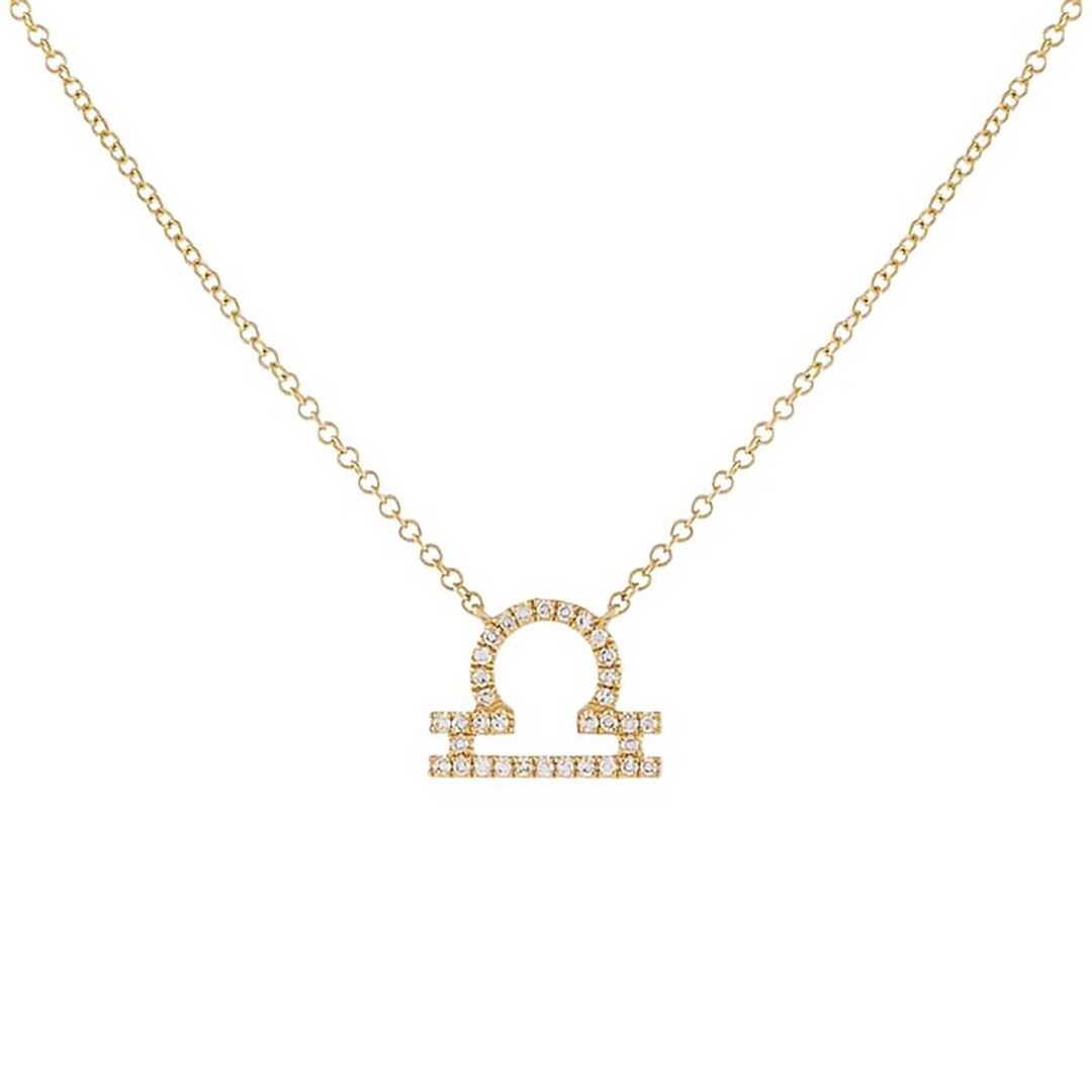 Libra Natural Diamond Zodiac Symbol Charm - Etsy