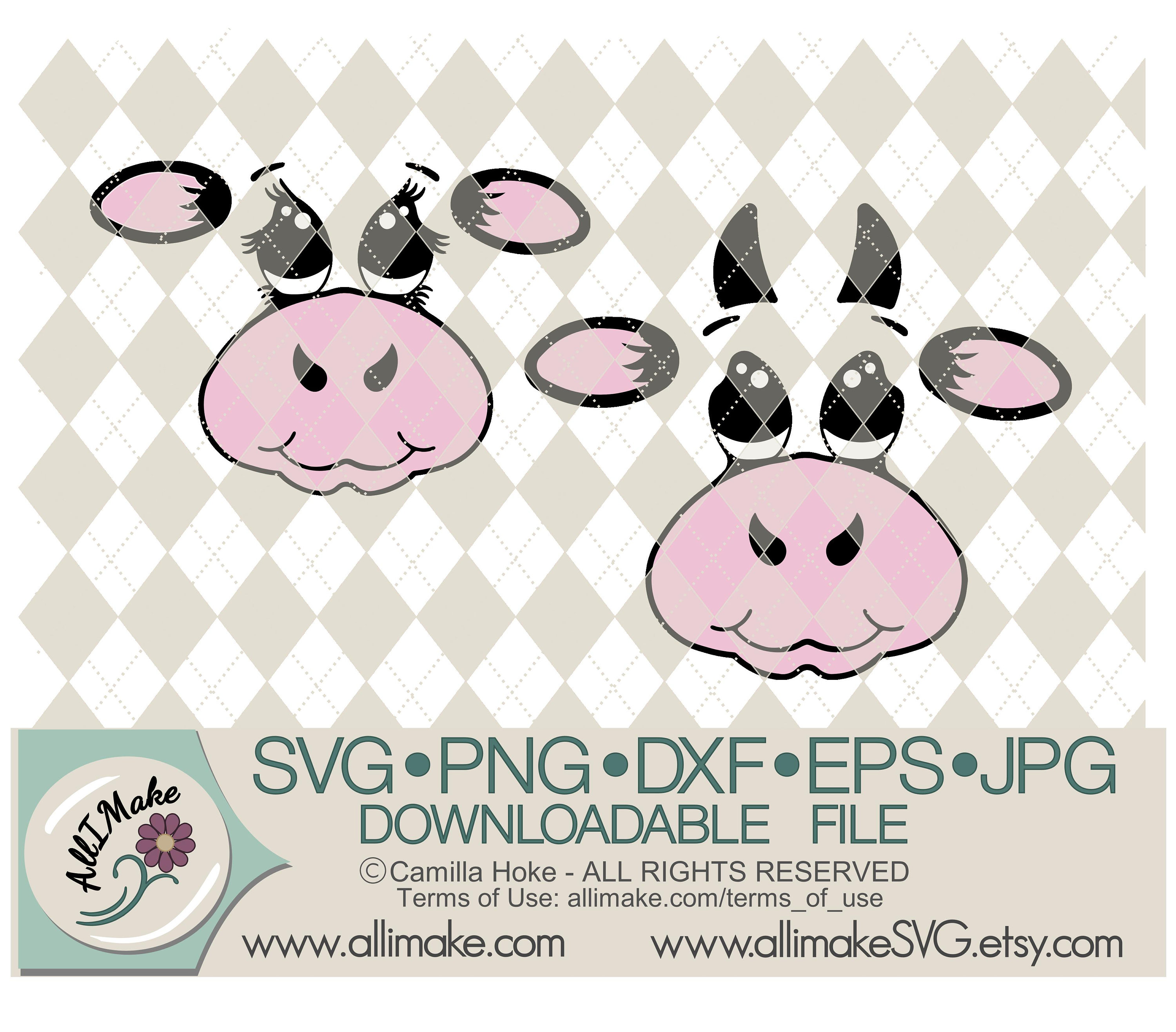 SVG File | Cow Face Boy and Girl Svg, Dxf, Eps, Png, Jpg Files for ...