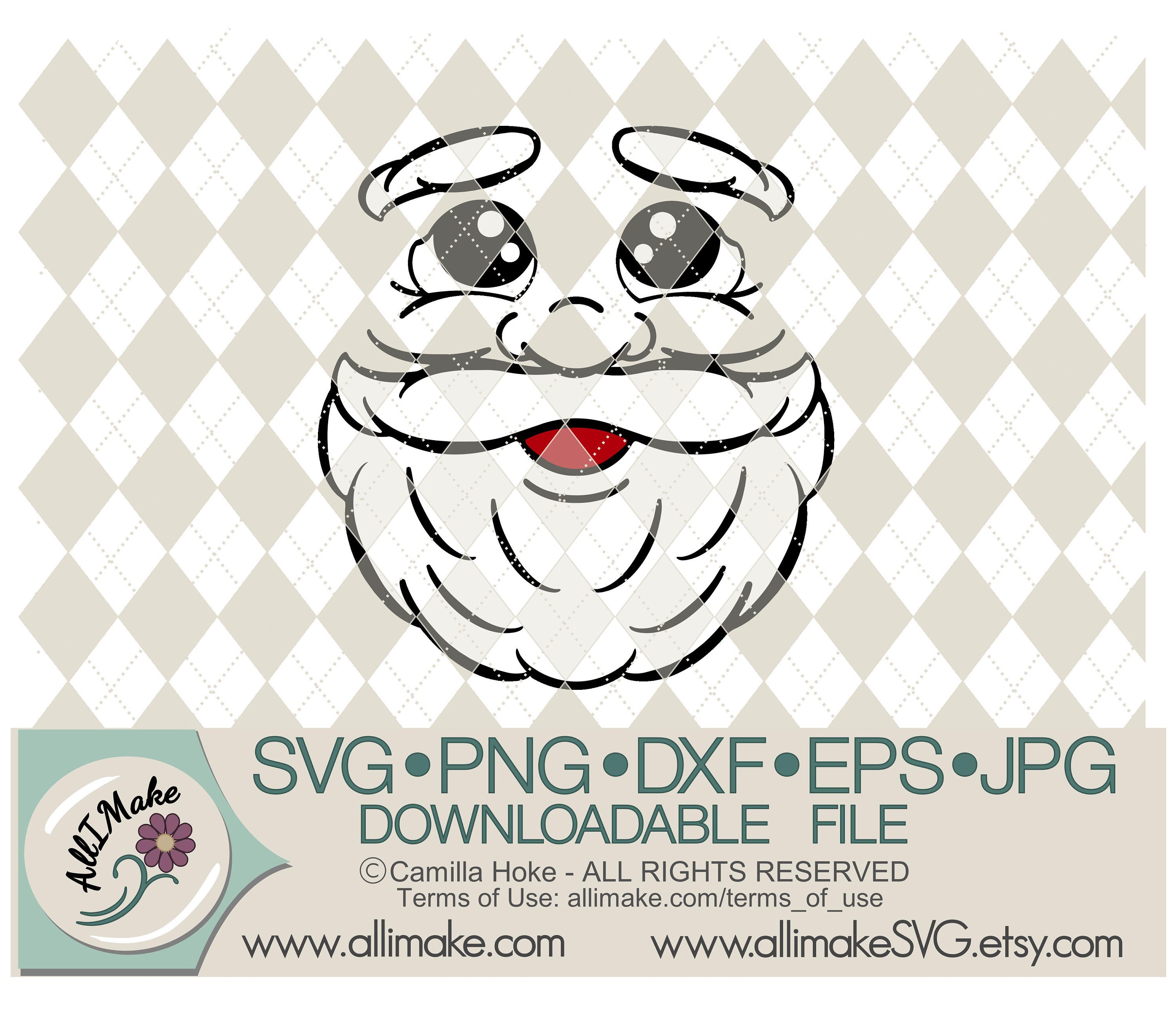 SVG File Santa Face 2 Svg Dxf Eps Png Jpg Files for - Etsy UK