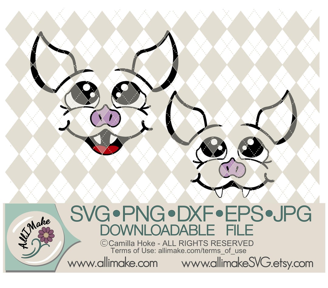SVG File | Bat Face 1 -2 Svg, Dxf, Eps, Png, Jpg Files for Cricut and ...