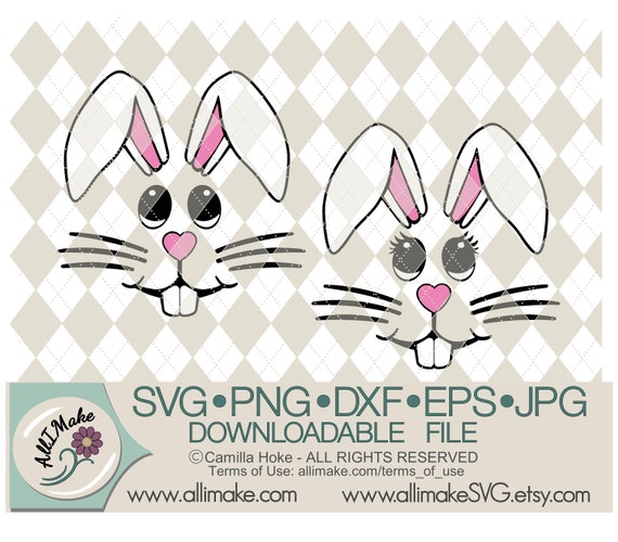 SVG File Bunny 1-2 in Full Color and Single Color Svg Dxf - Etsy