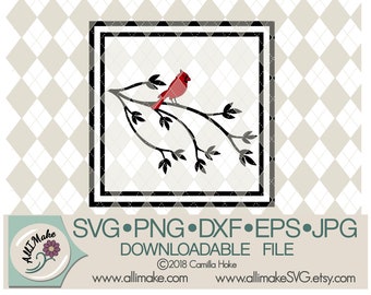 Cardinal Branch Svg - Etsy