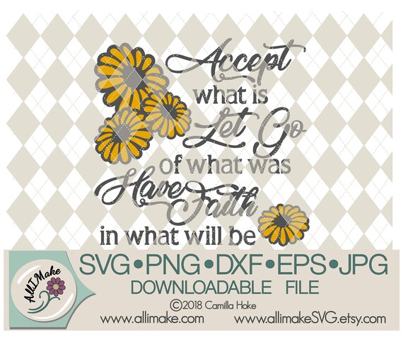 SVG File Accept What is Quote With Daisy Flowers Svg Dxf | Etsy