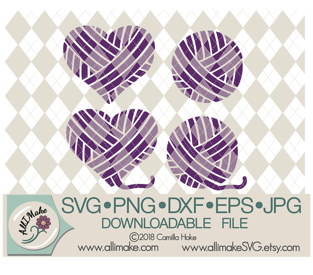 SVG File | Ball of Yarn, Yarn Heart Svg, Dxf, Eps, Png, Jpg Files for ...