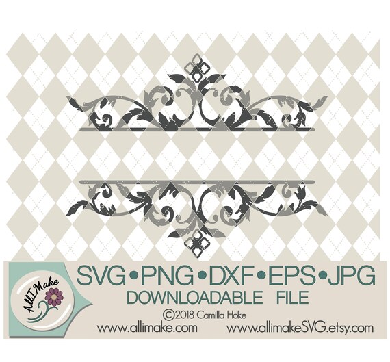 SVG File Flourish Split Monogram for Wedding Svg Dxf Eps | Etsy