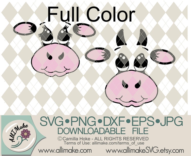 SVG File Cow Face Boy and Girl Svg Dxf Eps Png Jpg Files - Etsy