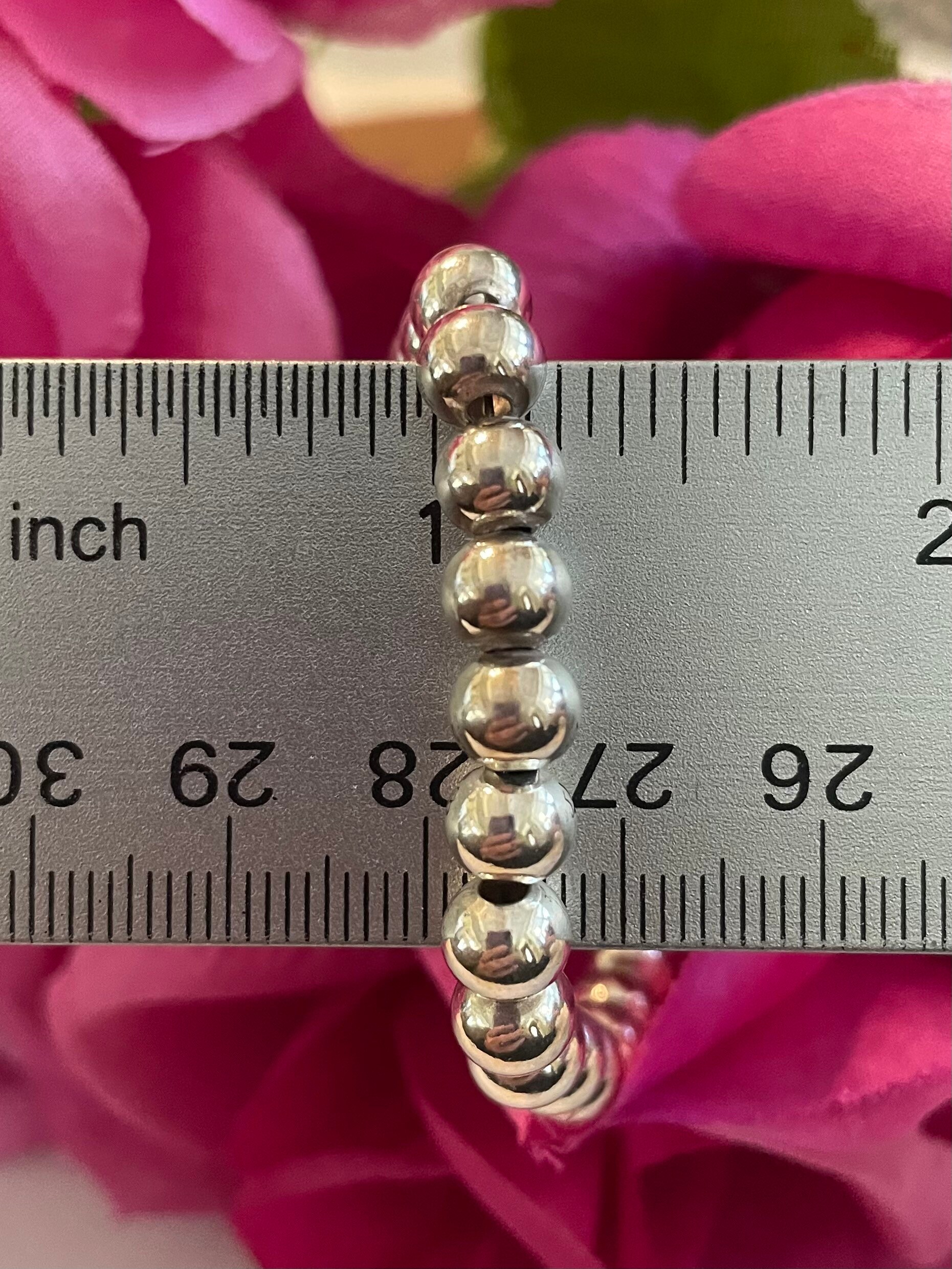 Silpada Sterling Silver 6mm Bead Bracelet Toggle Clasp With Safety ...