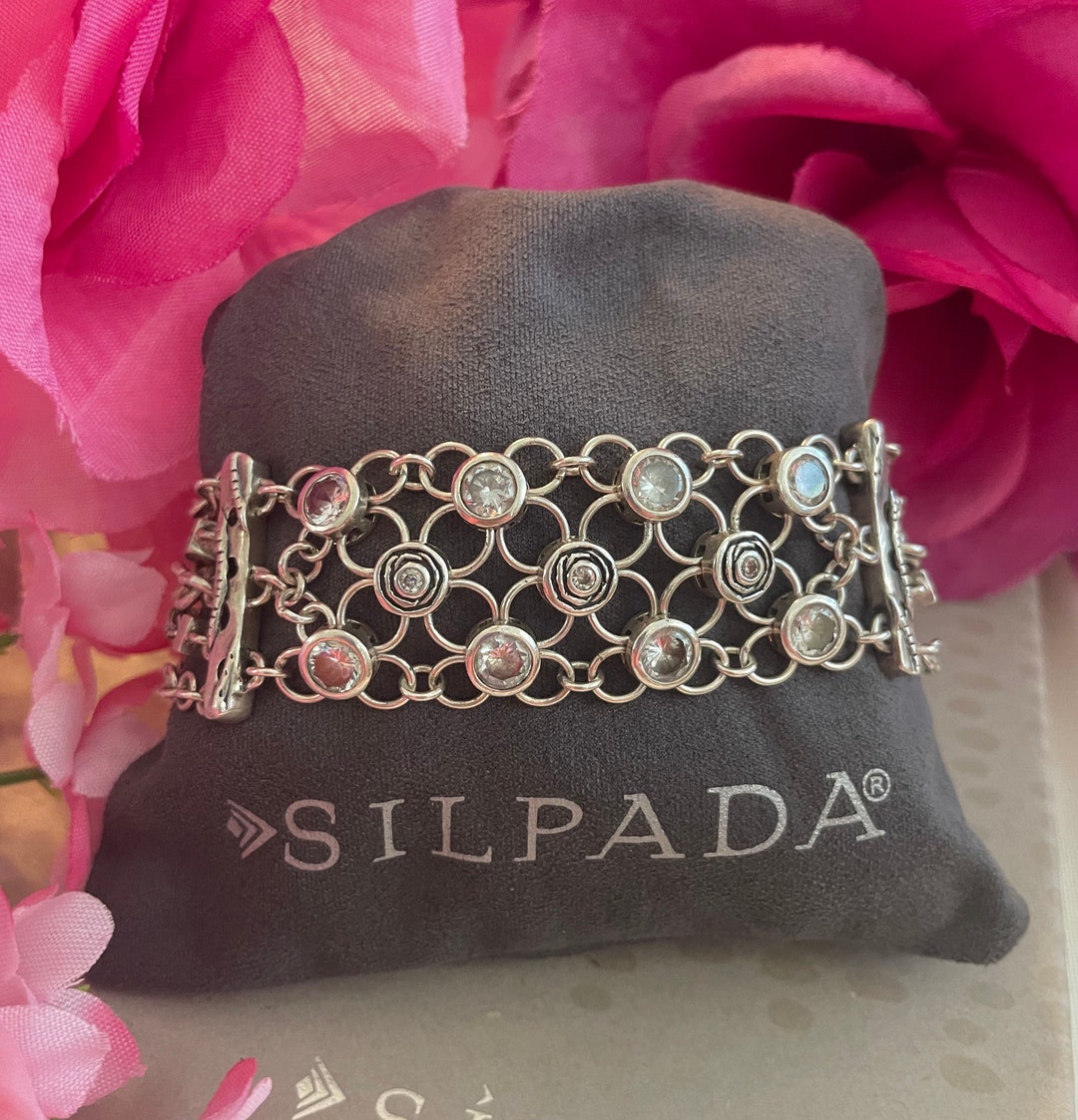 Silpada Sterling Silver Cubic Zirconia ‘CAVALIER’ Bracelet B2711 - Etsy