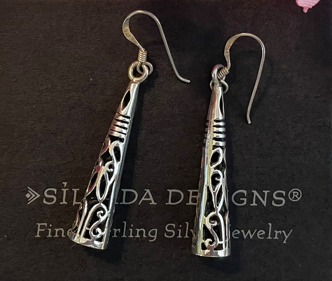 Silpada W1159 Cone Filigree Sterling Silver Earrings - Etsy