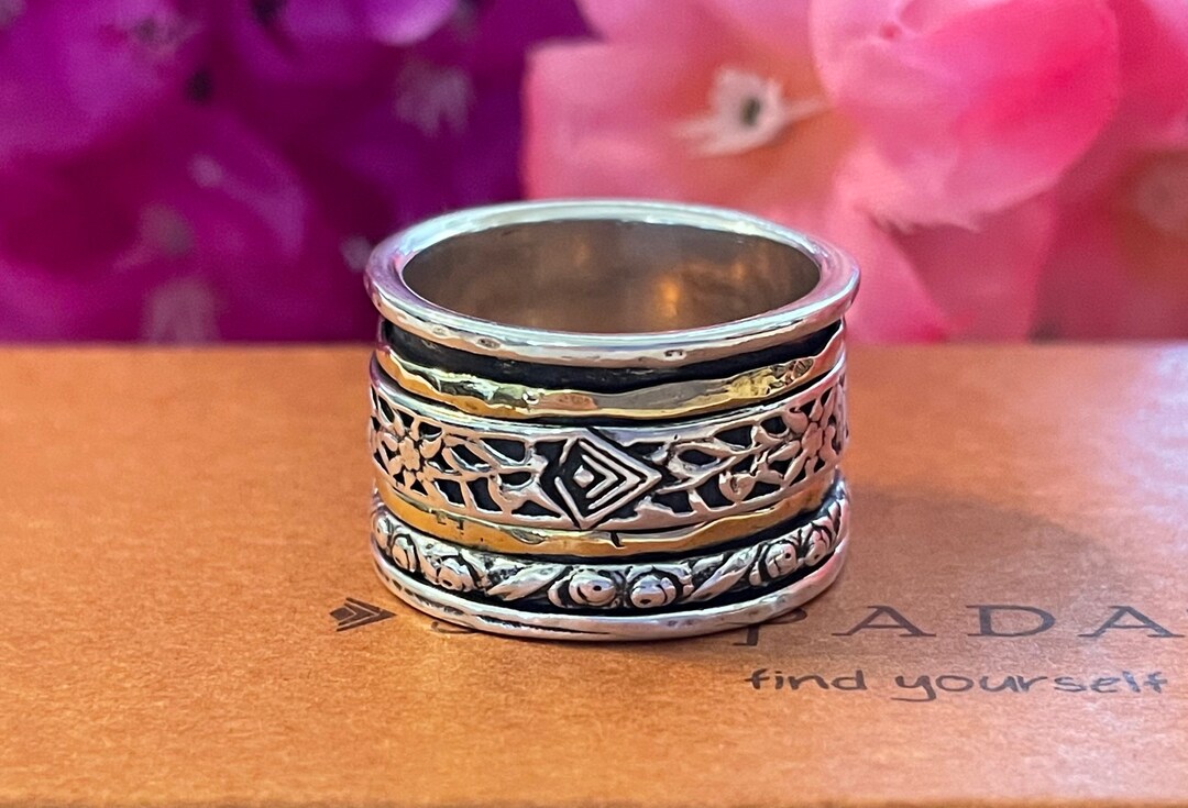 Silpada TWIRL Brass & Sterling Silver Spinner Ring R2293 - Etsy