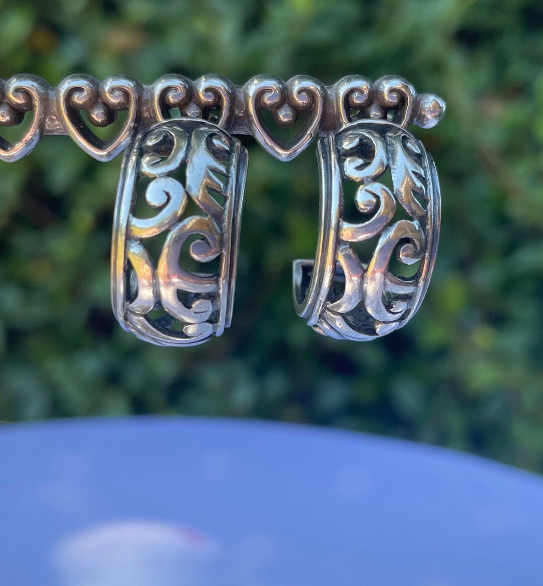 Silpada Sterling Silver Filigree Hoop Earrings P1409 - Etsy