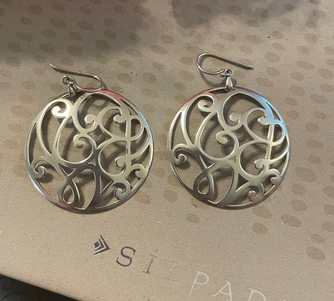 Silpada Sterling Silver Scroll Cut Out Ornate Earrings W2137 - Etsy