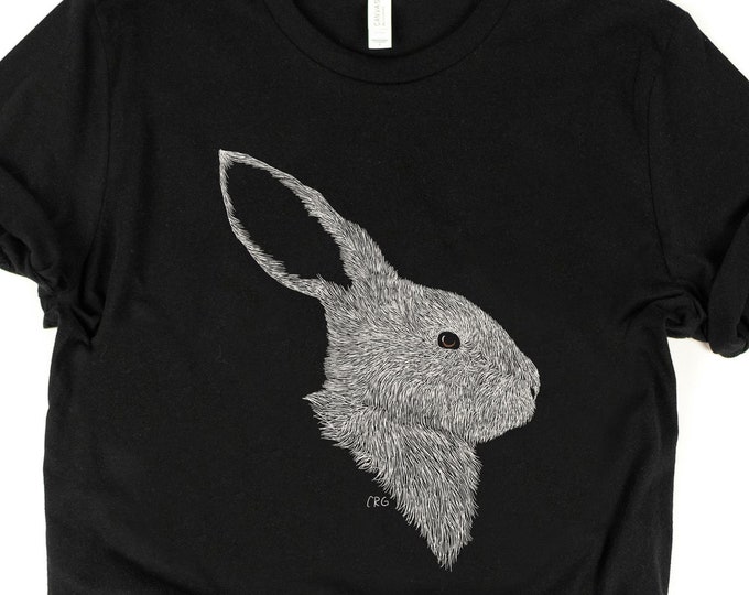 Rabbit Shirt, Simple Rabbit Tee Shirt, Rabbit Tee Top, Simple Rabbit T ...