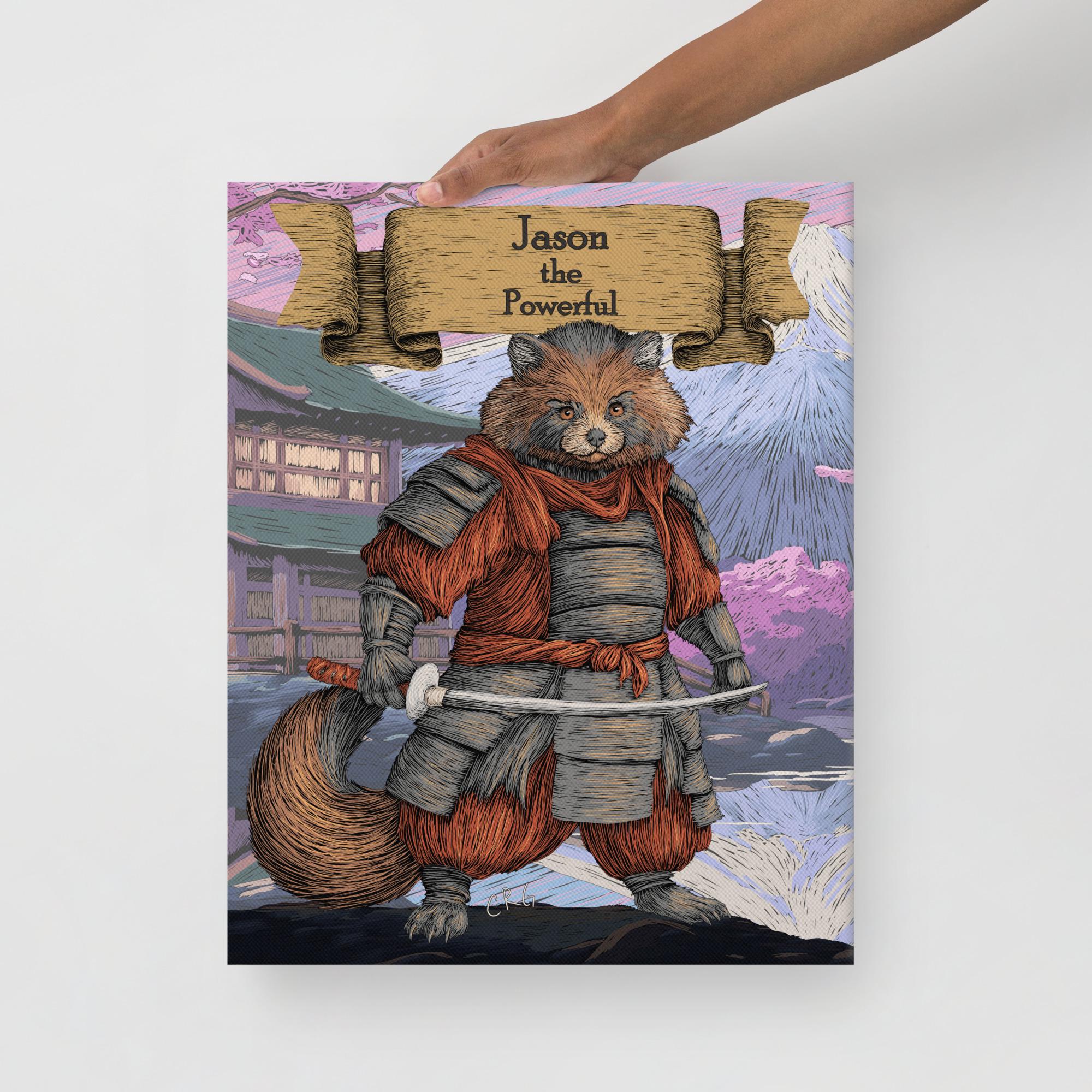 Custom Samurai Tanuki Wall Art - Etsy